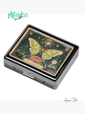 Other | Shiny Silver Pill Organizer With Mirror 8 Compartments Travel ...